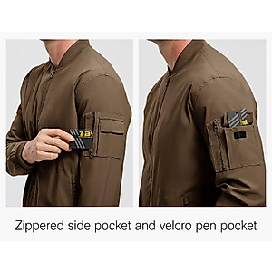 Rdruko Men's Lightweight Bomber Jacket Casual Stylish Fashion Coat Windbreaker(Brown, US M)