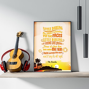 Here Comes the Sun - The Beatles Retro Music Decor Wall Art, This Vintage Wall Decor Music Poster, Is a Great Wall Print For Home Decor, Office Decor, or Man Cave Room Decor Aesthetic, Unframed - 8x10