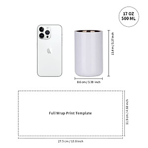 PYD Life Sublimation Ice Buckets Blanks Tumblers 17 OZ White without Lids for Parties Bars,Sublimation Stainless Steel Bucket Small Cups for Cricut Mug Press Tumbler Heat Press 4 Pack