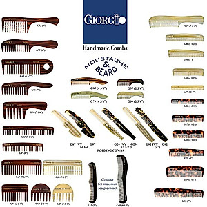 Giorgio G28 Wide Tooth Comb Detangling Comb, Pocket Comb and Travel Comb Wide Tooth Combs for Women for Thick Hair, Hair Detangler Comb For Wet and Dry Everyday Care. Handmade, Saw-Cut, and Polished