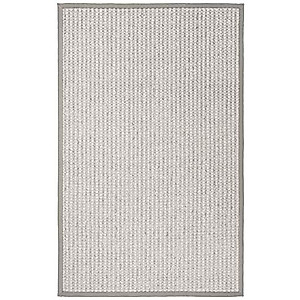 SAFAVIEH Palm Beach Collection 8' x 10' Silver / Ivory PAB615G Hand-Knotted Sisal & Wool Area Rug