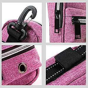 SUNNQ Dog Poop Bag Holder for Leashes, Dog Poop Bag Dispenser with Clip for Leash and Belt, Dog Treat Pouch for Training, Dog Waste Bag Holders for Walking Hiking Running Travel(Purple)