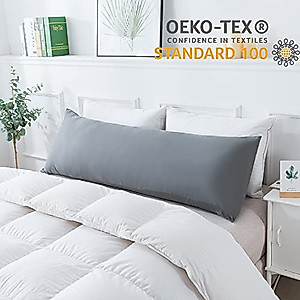 ELNIDO QUEEN Body Pillow with Pillowcase - Soft Long Bed Pillow for Adults - Breathable Full Body Pillow Insert for Sleeping, 20x54inches, Grey