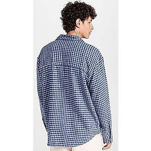 Obey Men's Bigwig Micro Plaid Woven Shirt, Silver Grey Multi, M