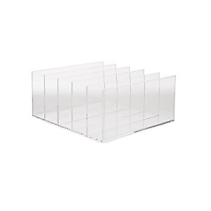 Mind Reader Vertical File Holder, Desktop Organizer, File Storage, Office, Acrylic, 11"L x 10"W x 4.75"H, Clear