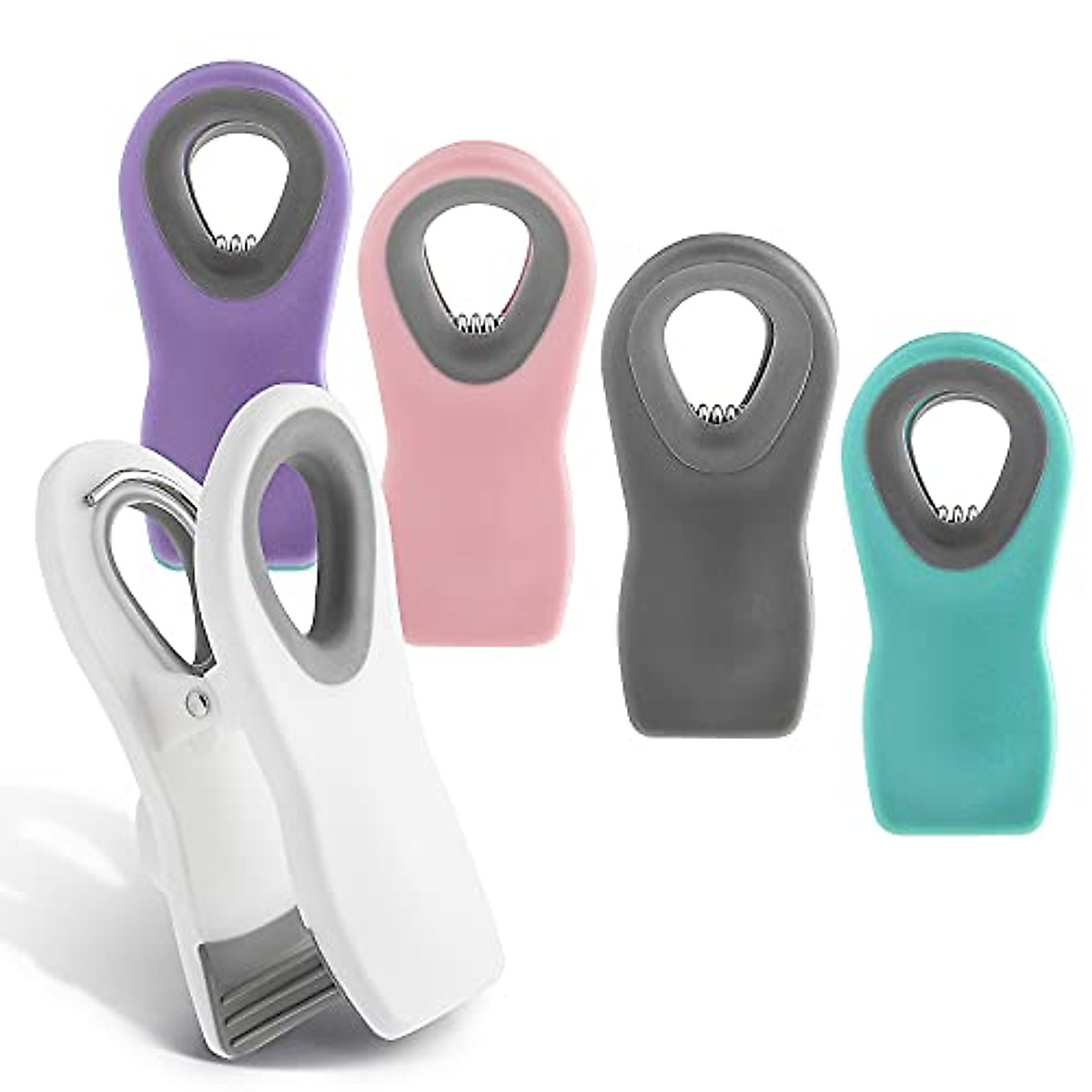 COOK WITH COLOR 5 Pc Chip Bag Clips- Kitchen Clips, Magnetic Chip Clips for Bags, Food Bag Clips with Airtight Seal (Multicolored)