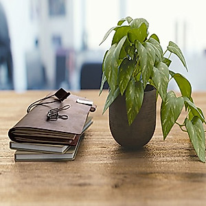 newestor Refillable Leather Journal Travelers Notebook - 8.5 x 4.5 Travel Diary with 5 Inserts + Pen Holder and Binder Clip, Standard Size, Brown