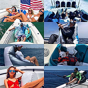 JoyBean Outdoor Bean Bag Chair - Water Resistant Marine Vinyl Ideal for Yacht Boat Pool Patio Garden Marine - Lawn Chair - Patio Furniture - for Adults Teens Kids (Medium, Carolina Blue)