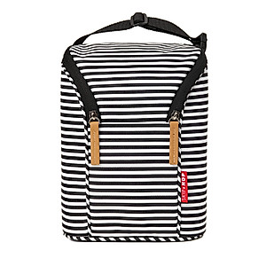 Skip Hop Baby Bottle Bag, Grab & Go, Black/White Stripe