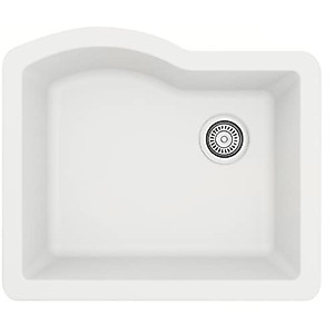 Karran QU-671 Undermount Quartz Composite 24 in. Single Bowl Kitchen Sink in Black