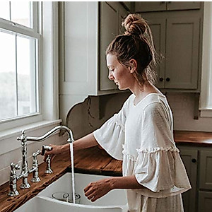 Kingston Brass KS1271ALBS Heritage Bridge Kitchen Faucet, 8-9/16", Polished Chrome