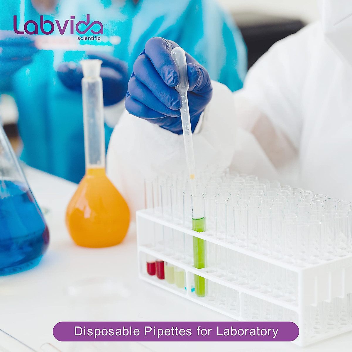 Labvida 200PCS 3ml Disposable Plastic Transfer Pipettes, Calibrated Dropper Suitable for Essential Oils Deployment,Science Laboratory, DIY Art, LVG003
