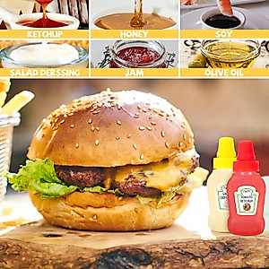 Wpxmer 12 PCS Mini Ketchup Bottles, Empty Plastic Salad Dressing Container, Squeeze Bottles for Bento Box Accessories