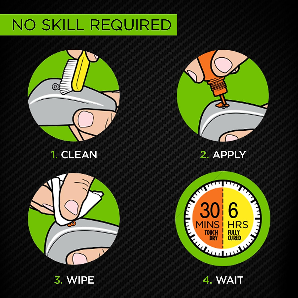 G-Paint Golf Club Paint - Touch Up, Fill in, Customize or Renovate Your Clubs - 4 Pack of 10ml Bottles. Black, White, Red & Blue