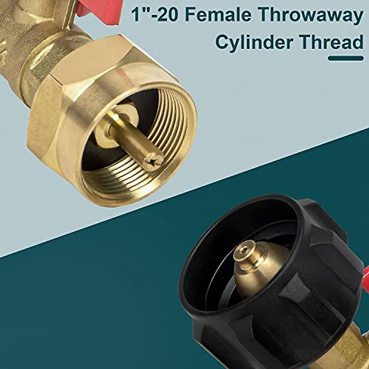 PRIZOM Propane Refill Adapter with Valve and Gauge, Fill 1 Lb Bottles From 20 Lb Tank, 90-Degree Elbow Design, Easy To Use