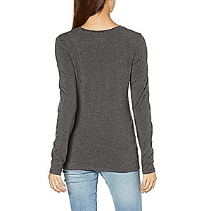 Amazon Essentials Women's Classic-Fit Long-Sleeve Crewneck T-Shirt (Available in Plus Size), Charcoal Heather, Large