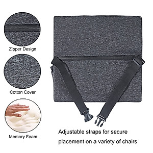 Big Hippo Heated Lumbar Support Pillow for Car, Memory Foam Back Support Cushion for Lower Back Pain Relief - Perfect for Car, Home, Office, Winter Use