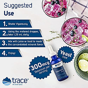 Trace Minerals | Liquid Ionic Selenium 300 mcg Dietary Supplement | Antioxidant, Supports Immunity, Thyroid Health | Vegan, Gluten Free, Non-GMO | 2 fl oz (2 Pack), 96 Servings