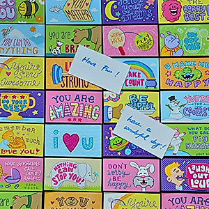 Youngever 300 Pack Lunch box cards for kids, 50 Unique Design, Lunch Box Notes, Motivational and Inspirational Thinking Cards