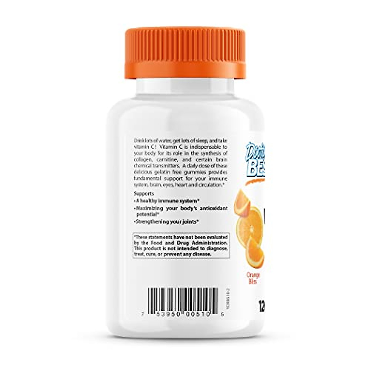 Doctor's Best, Vitamin C Gummies 250mg per Serving Great Tasting Immune Brain Eyes Heart Circulation Antioxidant Support Natural Pectin Vegan Gluten Free CT, Fruit, 120 Count