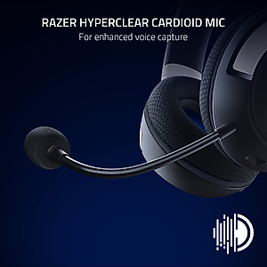 Razer Kaira HyperSpeed Wireless Gaming Headset for Playstation 5 / PS5, PS4, PC, Mobile: 50mm Drivers - HyperClear Cardioid Mic - Memory Foam Cushions - Bluetooth - 30 Hr Battery - White & Black