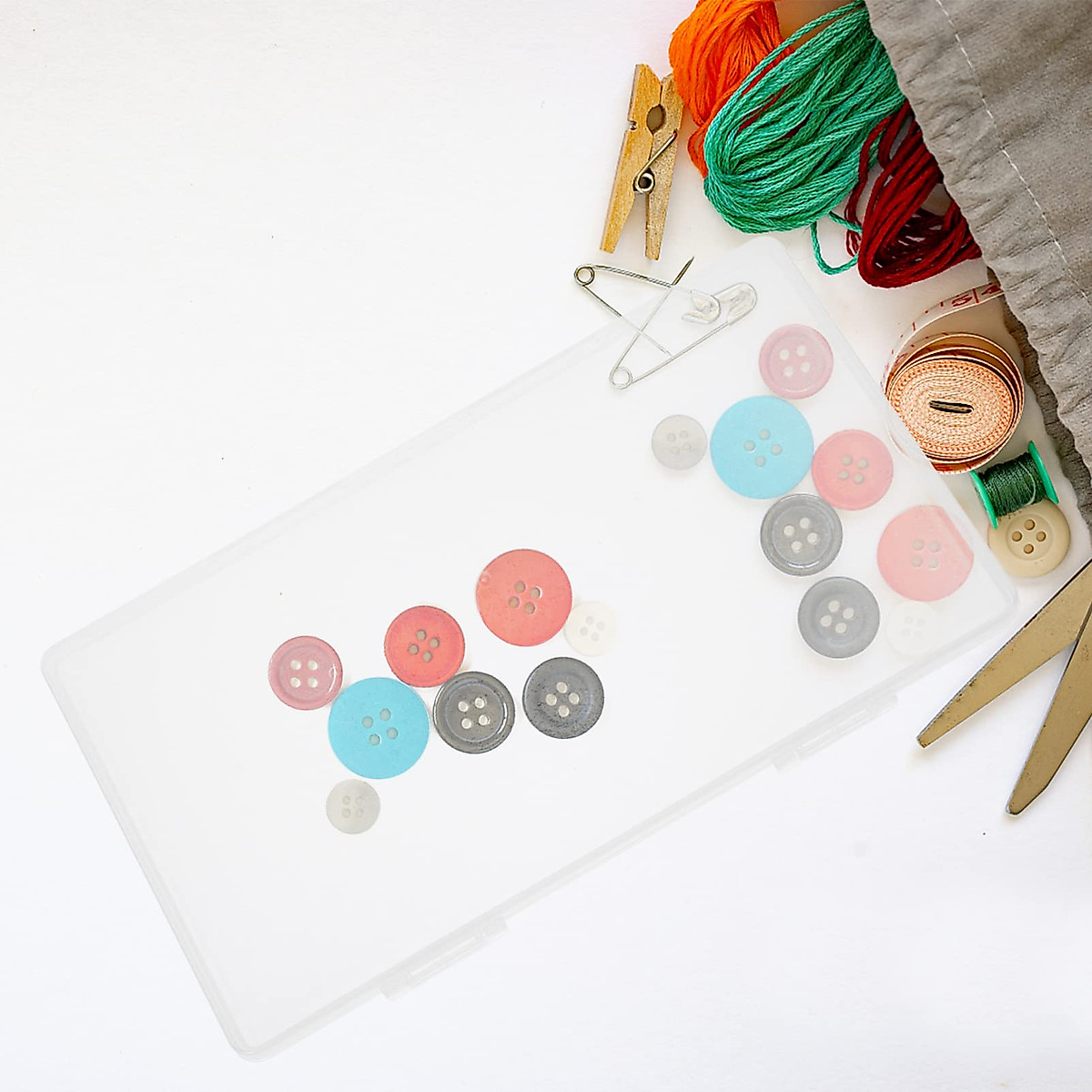 minkissy 2pcs Mini Bead Box Small Clear Plastic Beads Storage Container Nail Charm Bead Box Earrings Storage Boxes Transparent Small Items Boxes Diy Craft Jewelry Organizer