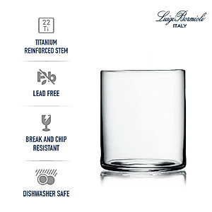 Luigi Bormioli Top Class 12.25 Oz Thin DOF Glass, Set Of 6 Water Drinking Glasses, Son.hyx High Tech Blown Crystal Glass, For Whisky, Cocktail, Ice Tea, Water, Juice, Dishwasher Safe, Made In Italy