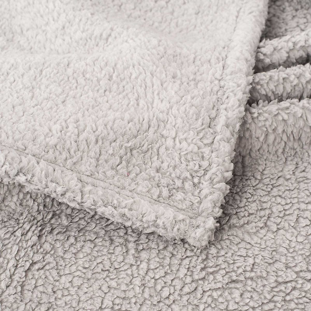 Baby Blanket or Pet Blanket, Comfy Soft Warm Blankets for Baby Girls and Boys, Dog and Cat, Plush Fleece Throw Blankets for Sofa, Couch, Travel and Camping (Sherpa 24"×32",2-pack, Light grey)