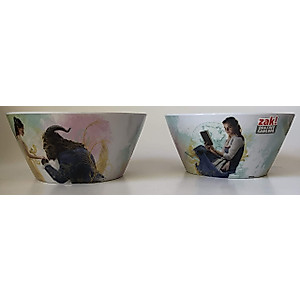 Zak Designs Kid's Soup Bowl and Bundles with Plates (Bowl 2 Pack, Beauty and the Beast)