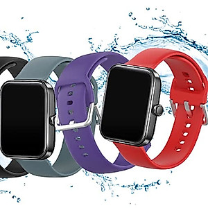 RuenTech Bands Compatible with SKG Smart Watch Band, Soft Silicone Quick Release Replacement Straps for SKG-V7 Smart Watch (8-Pack)