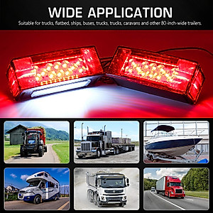 LINKITOM Submersible LED Trailer Light Kit, Super Bright Brake Stop Turn Tail License Lights for Camper Truck RV Boat Snowmobile, IP68 Waterproof, DOT Approval