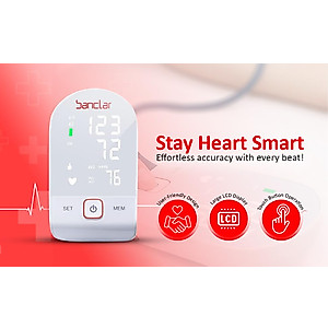 Upper Arm Blood Pressure Monitor - BANCLAR - Digital BP Machine with Adjustable Automatic Inflating BP Cuff - Blood Pressure Monitor for Home Use - sphygmomanometer - Blood Pressure - BPM