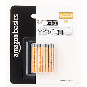 Amazon Basics 8-Pack AAAA Alkaline High-Performance Batteries, 1.5 Volt, 3-Year Shelf Life