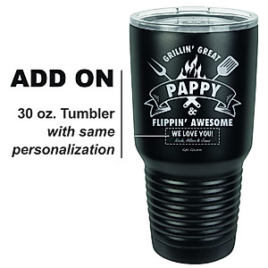 Pappy Gift–PERSONALIZED Bamboo Cutting Board Custom Engraved Grillin Great Flippin Awesome Fathers Day Birthday Christmas Gift Best Pappy Ever Papa Poppop Gifts from Grandkids Grandchildren (8.25x12)