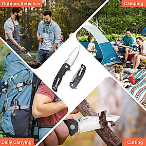 Monikala Pocket Knives & Folding Knives, 3.4" Carbon Fiber Pocket Knife Set, Liner Lock Pocket Knife, 14C28N Blade, Superior Pocket Knife for Women Man, Folding Pocket Knife for Chritmas Gift