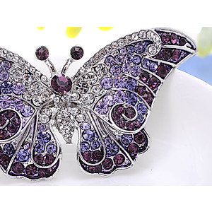 Alilang Empress Monarch Winged Butterfly Crystal Rhinestone Brooch Pin