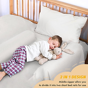 YIHATA Bed Rail for Toddlers 2 in 1 Foldable Bed Bumper Kids Foam Bed Bumper Safety Bed Rail for Toddlers with Non-Slip Machine Washable Cover Bed Side Rail for Queen, King, Twin Bed（1 Pack）