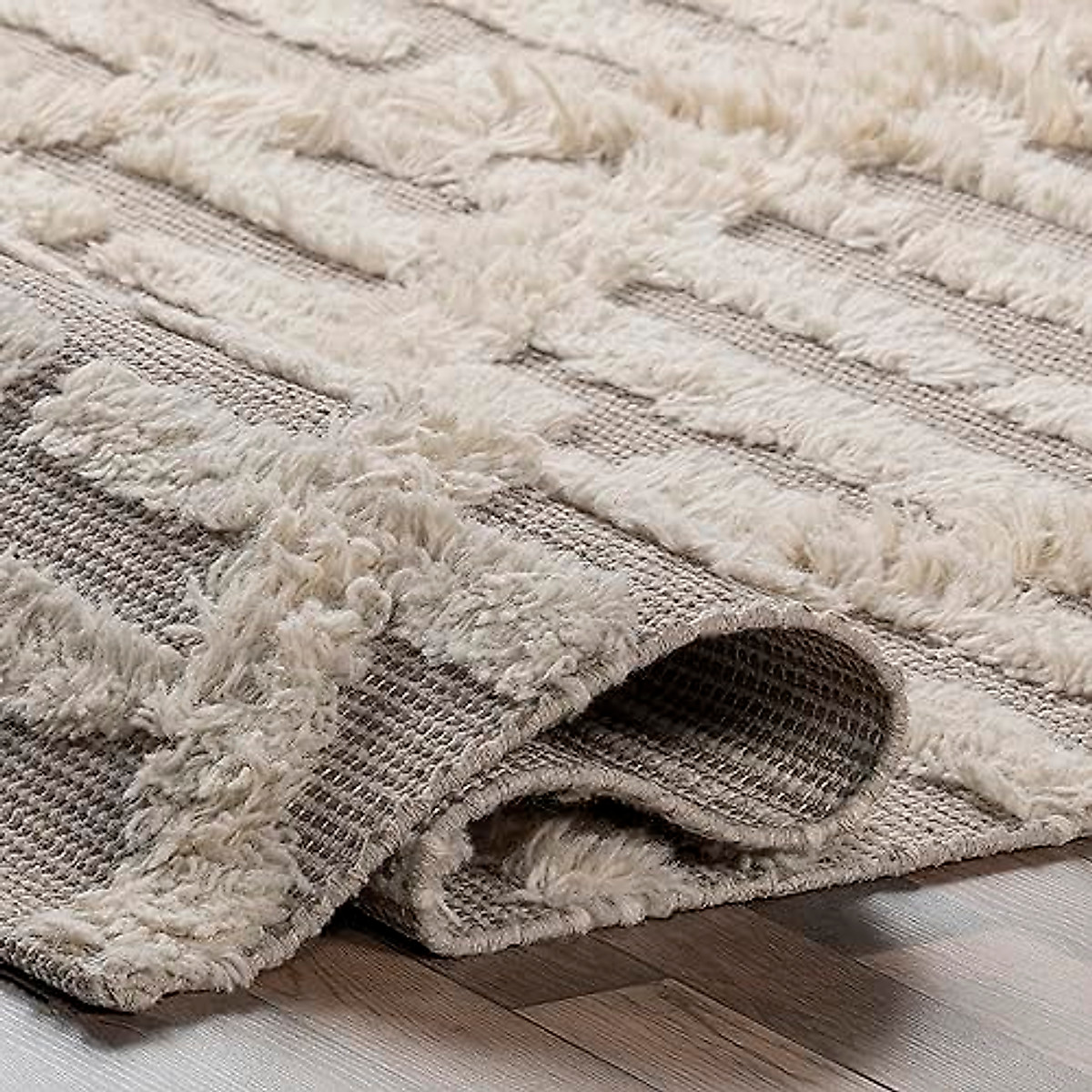 nuLOOM Kandice Contemporary Trellis Wool Blend Area Rug, 8x10, Beige