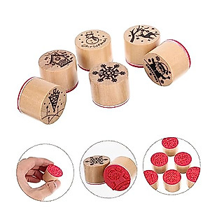 EXCEART 18 pcs Christmas Stamp Wooden Stamps for Wood Wood Trim Christmas Gift Xmas Style Stamper Thank You Stamp Rubber Stamper for Xmas Stamp Xmas Stampers Gift Delicate