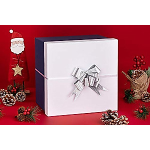 40 PCS Pull Bow,Medium, 4 Inches,Sparkling Bow, Wedding Decorations, Christmas Gift Ribbons, 40 pcs,Sparkling (Silver Stripe)