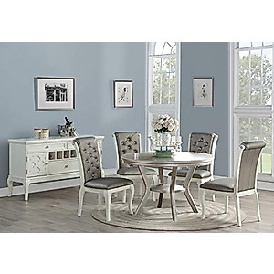 simple relax SR-PDEX-F2150 Dining Table, Antique Silver