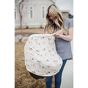 Copper Pearl Multi-Use Cover: Car Seat Covers, Nursing Cover, and Stroller Cover for Sun - Stretchy Fabric, All-Season Use, Stylish Designs, Easy Access for Moms - Caroline