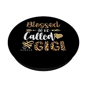 Womens Blessed To Be Called GIGI Cute Leopard Hearts Gifts PopSockets Swappable PopGrip