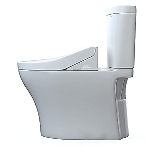 Aquia IV Arc 2-piece 0.9/1.28 GPF Dual Flush Elongated Comfort Height Toilet in. Cotton White C2 Washlet Seat Included