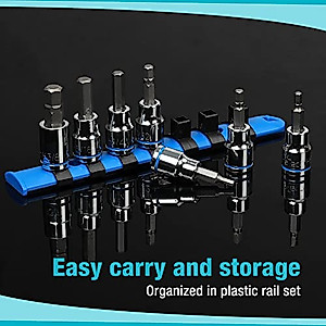 DURATECH Allen Bit Socket Set, 3/8'' Drive Torx, 21-Piece, Premium CR-V Socket and S2 Bits, Metric&SAE