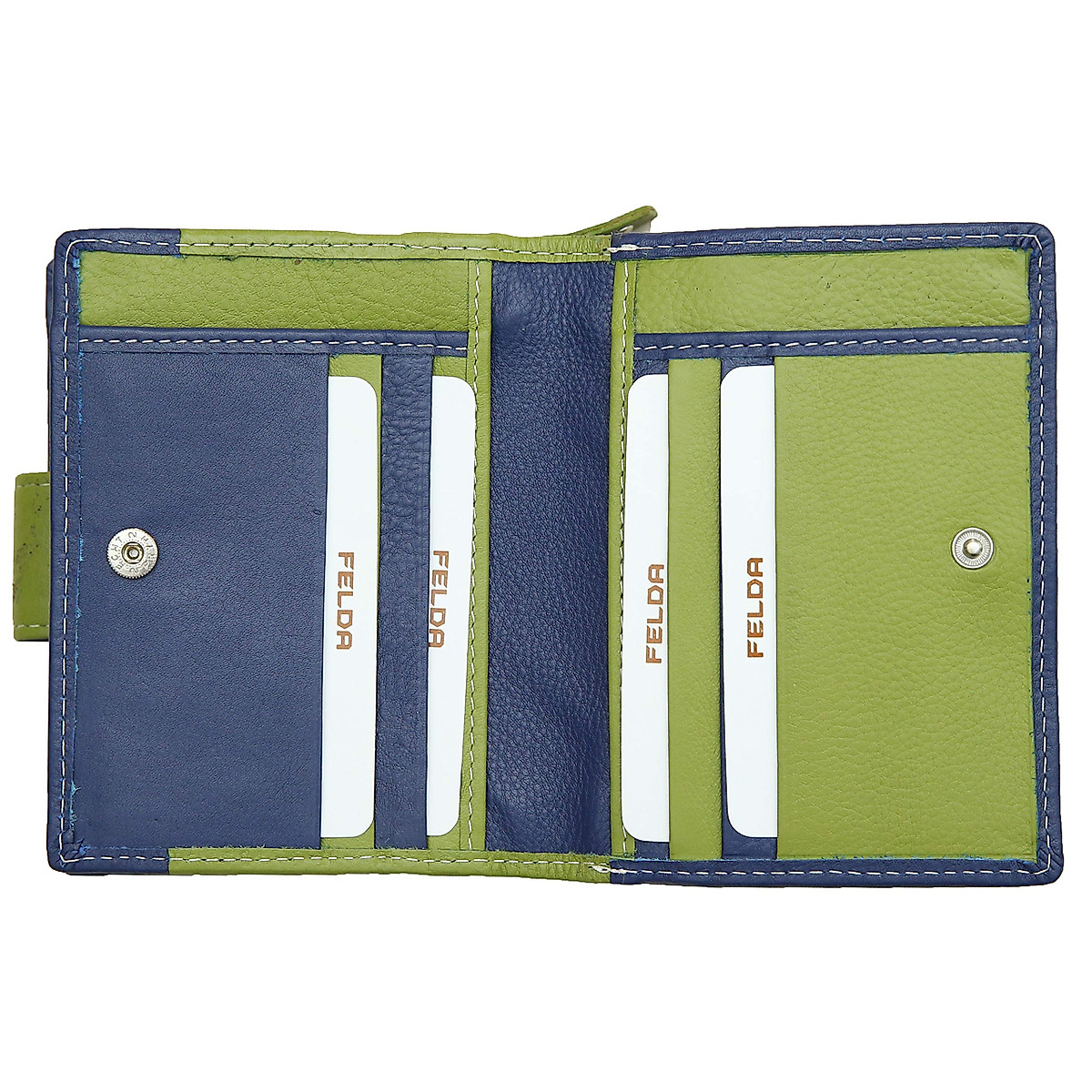 Felda RFID Genuine Leather Ladies Purse Wallet 14 Credit Card Slots & Coins Compartment