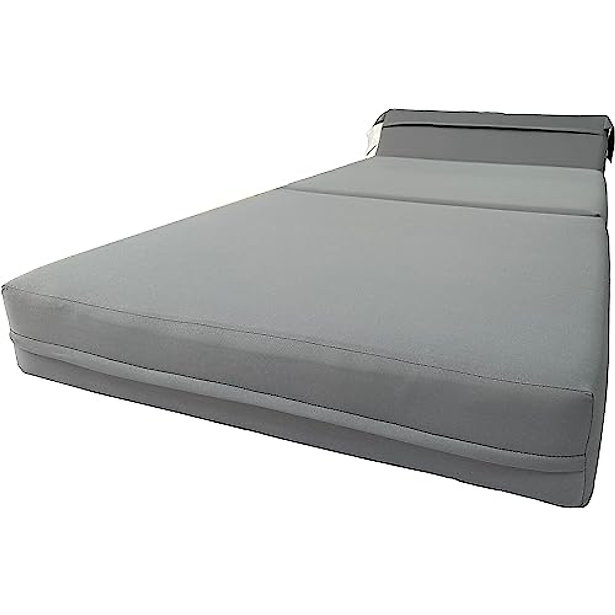 D&D Futon Furniture Gray Sleeper Chair Folding Beds, Convertible Studio Sofa Bed, High Density Foam (70 x 32 x 6 in Thick)