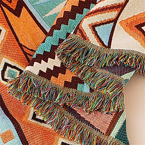Lqprom Southwest Throw Blankets Aztec Southwestern Throws Cover Boho Native American Blankets for Gift Sofa Table Bed Living Room Decor Outdoor Camping Picnic Tent Beach Car Traveling 51"x63"