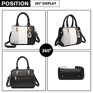 MISS LULU Fashion Shoulder Bags for Women Ladies Handbag Tote Bags Classic Crossbody Bag Satchel Purse Top Handle Bag Black