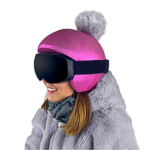Coolcasc Exclusive Pink, Pon-pon Grey – Universal Helmet Cover